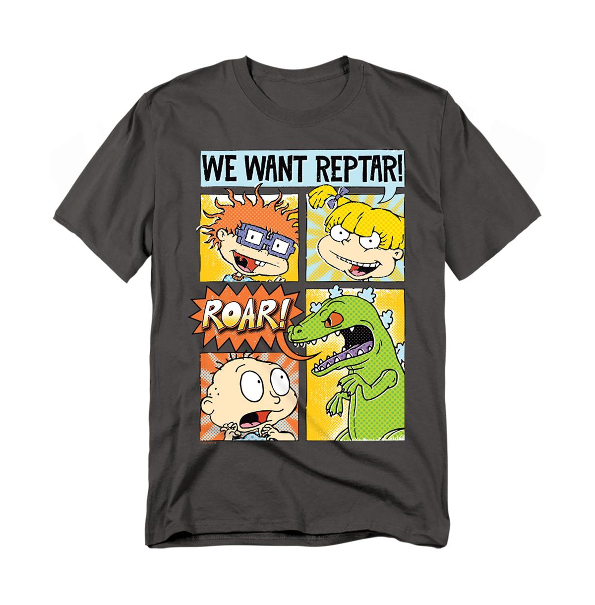 Click here for Rugrats Mens We Want Reptar! Comic T Shirt - Charc... prices