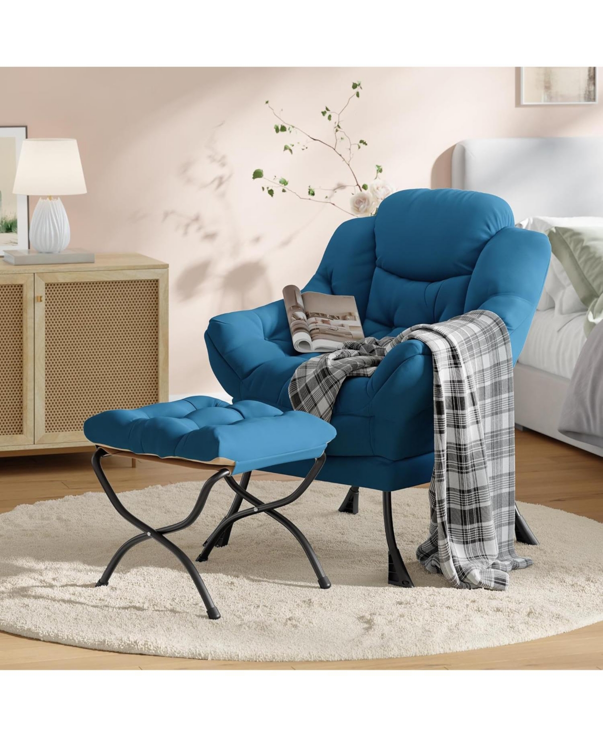 Click here for Gaomon Comfy Modern Lazy Accent Chair with Side Po... prices