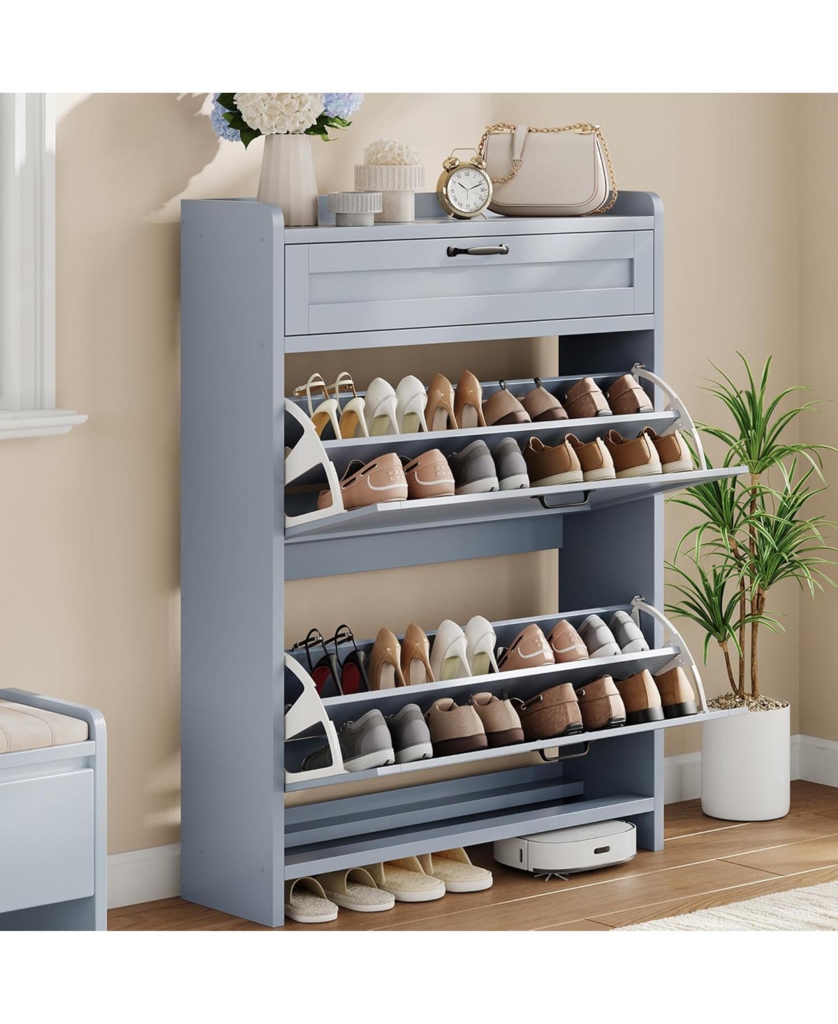 Click here for gaomon Shoe Cabinet with 2 Flip Drawers & 1 Top Dr... prices