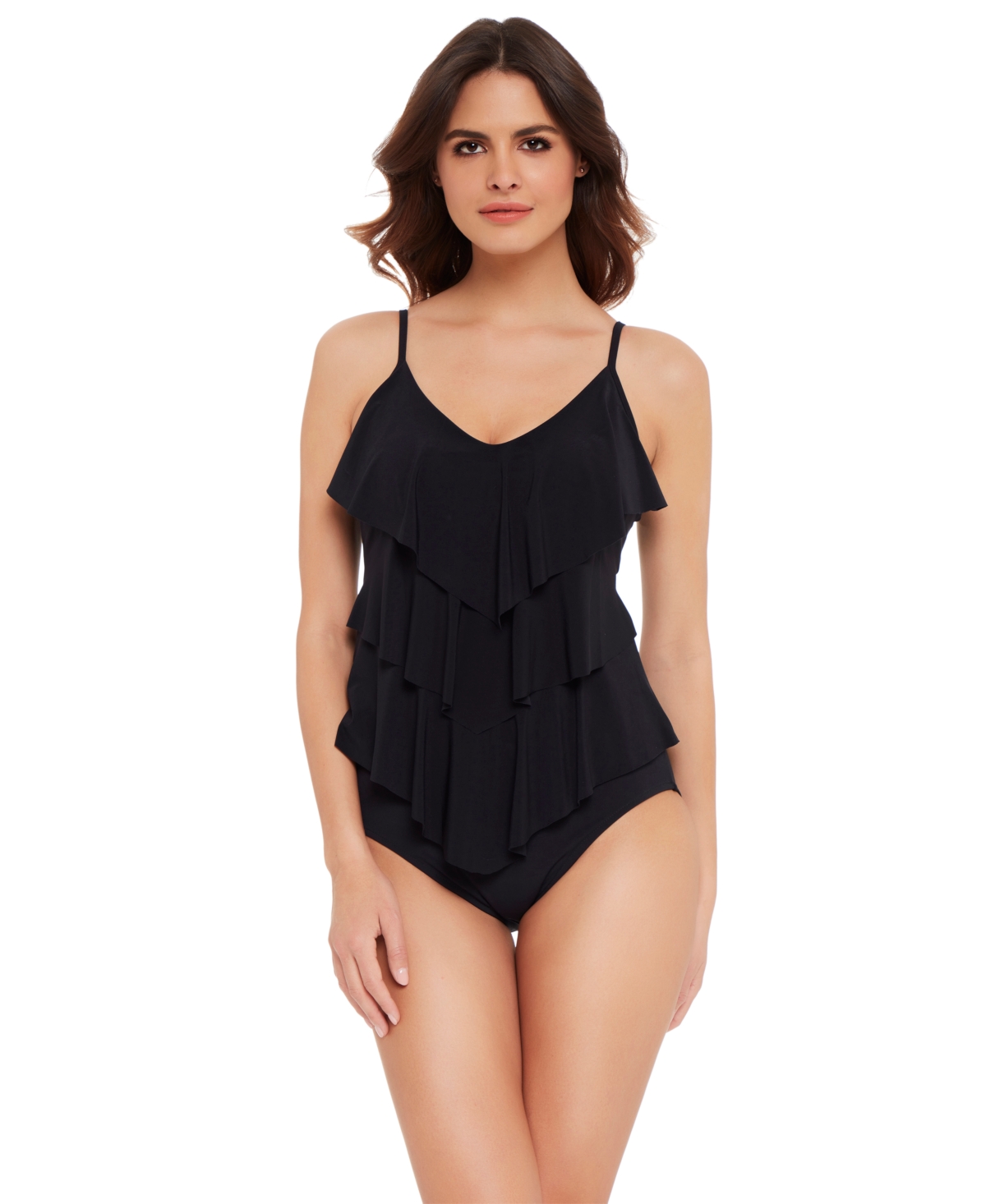 Click here for Magicsuit Solids Rita Tankini Top - Black prices