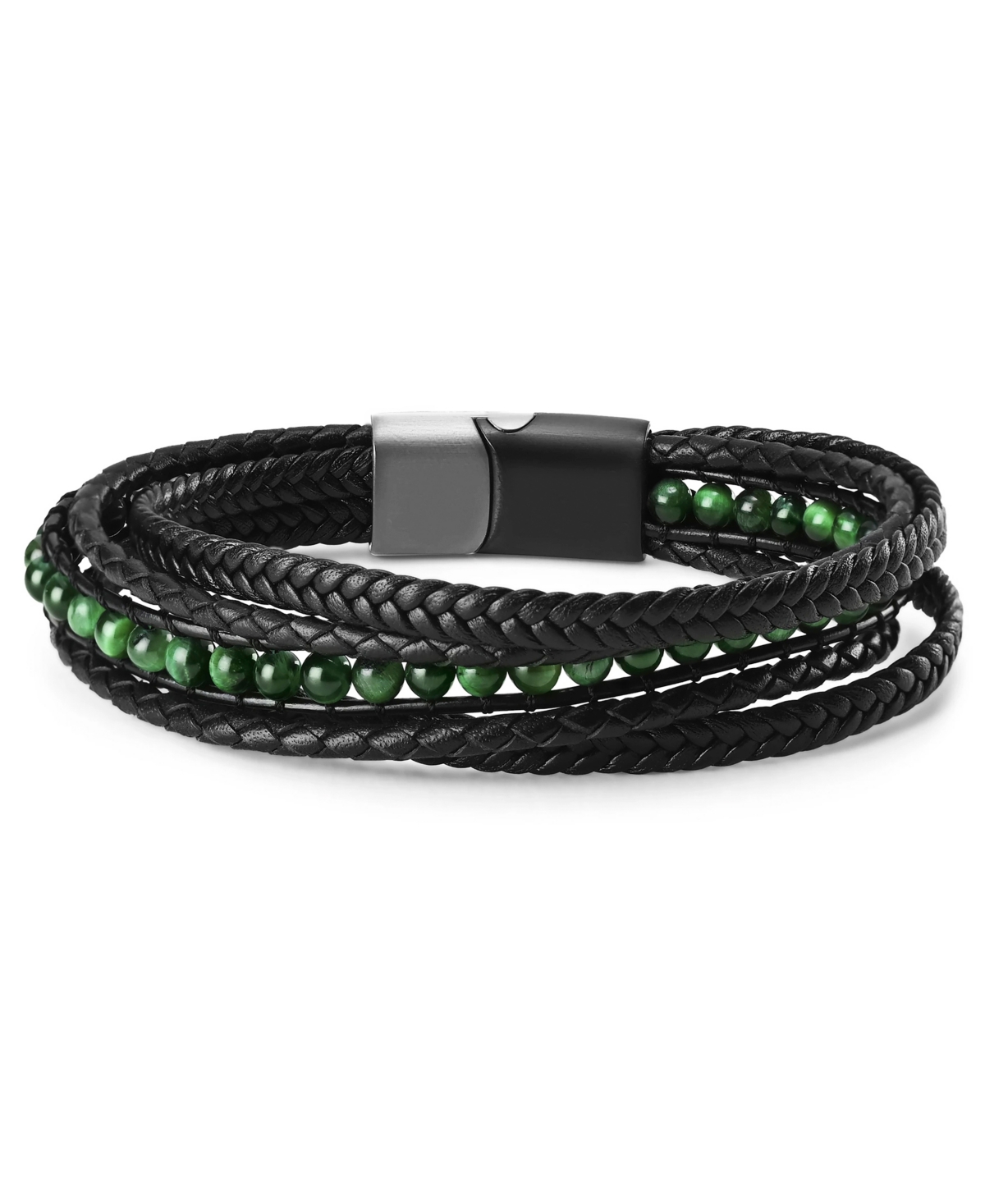 Click here for Rhona Sutton Mens Vero Green Leather Bracelet in S... prices