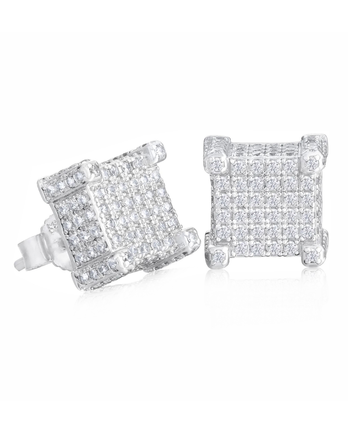 Click here for Rhona Sutton Mens Iced Fortress Stud Earrings in S... prices