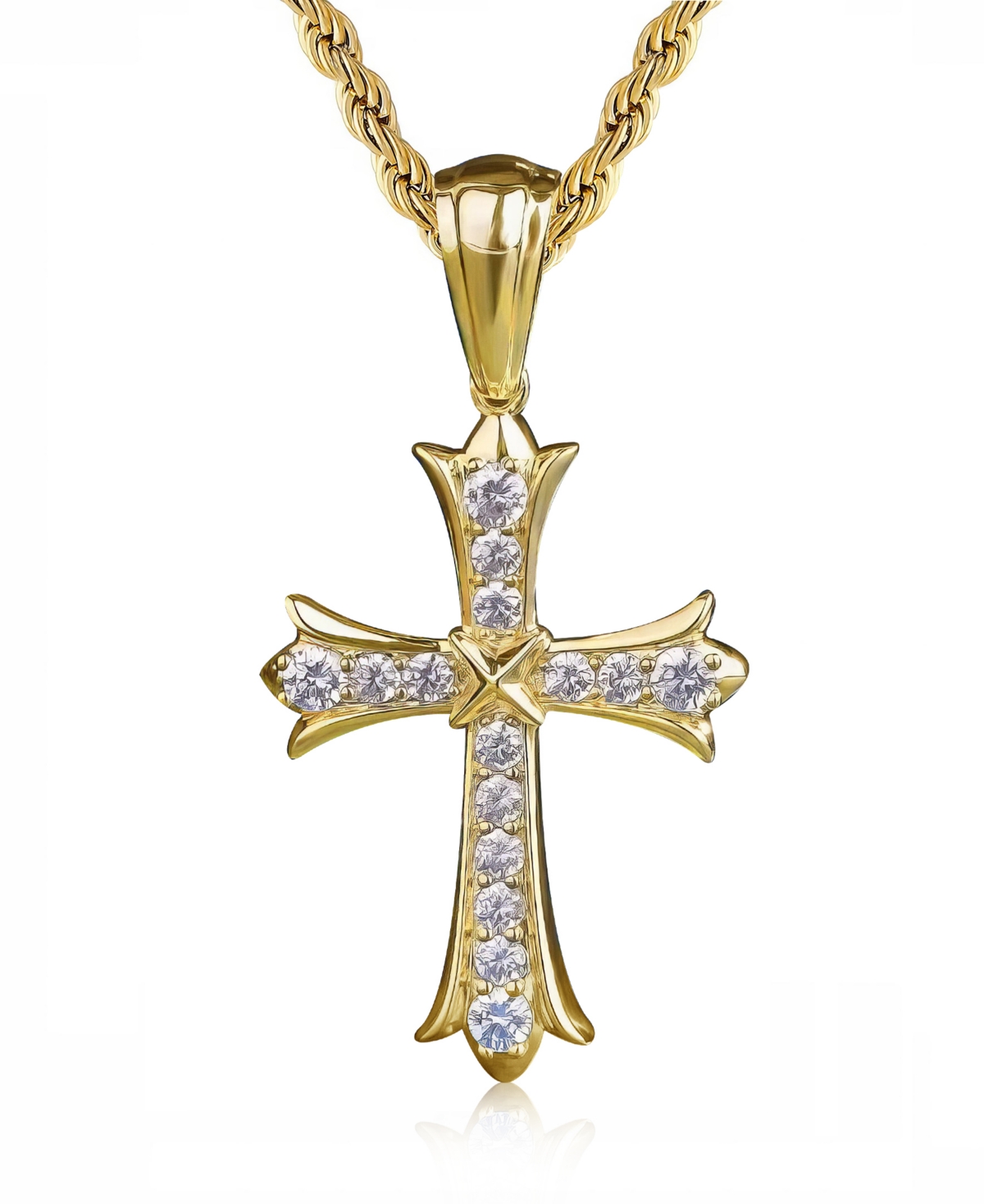 Click here for Rhona Sutton Mens Cross Pendant Necklace in 14k Go... prices
