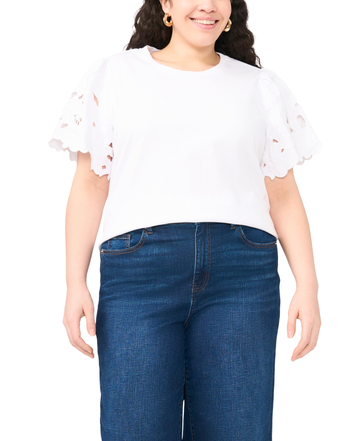 Click here for Vince Camuto Plus Size Crewneck Pull-On Top - Ultr... prices