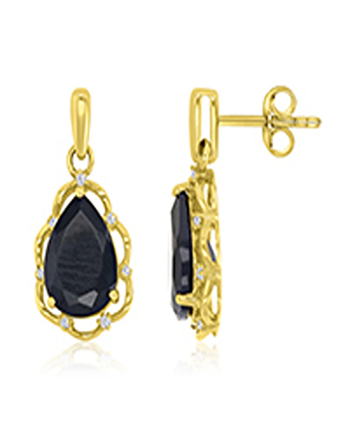 Click here for Macys Diamond Accent & Onyx Framed Earrings in 14k... prices