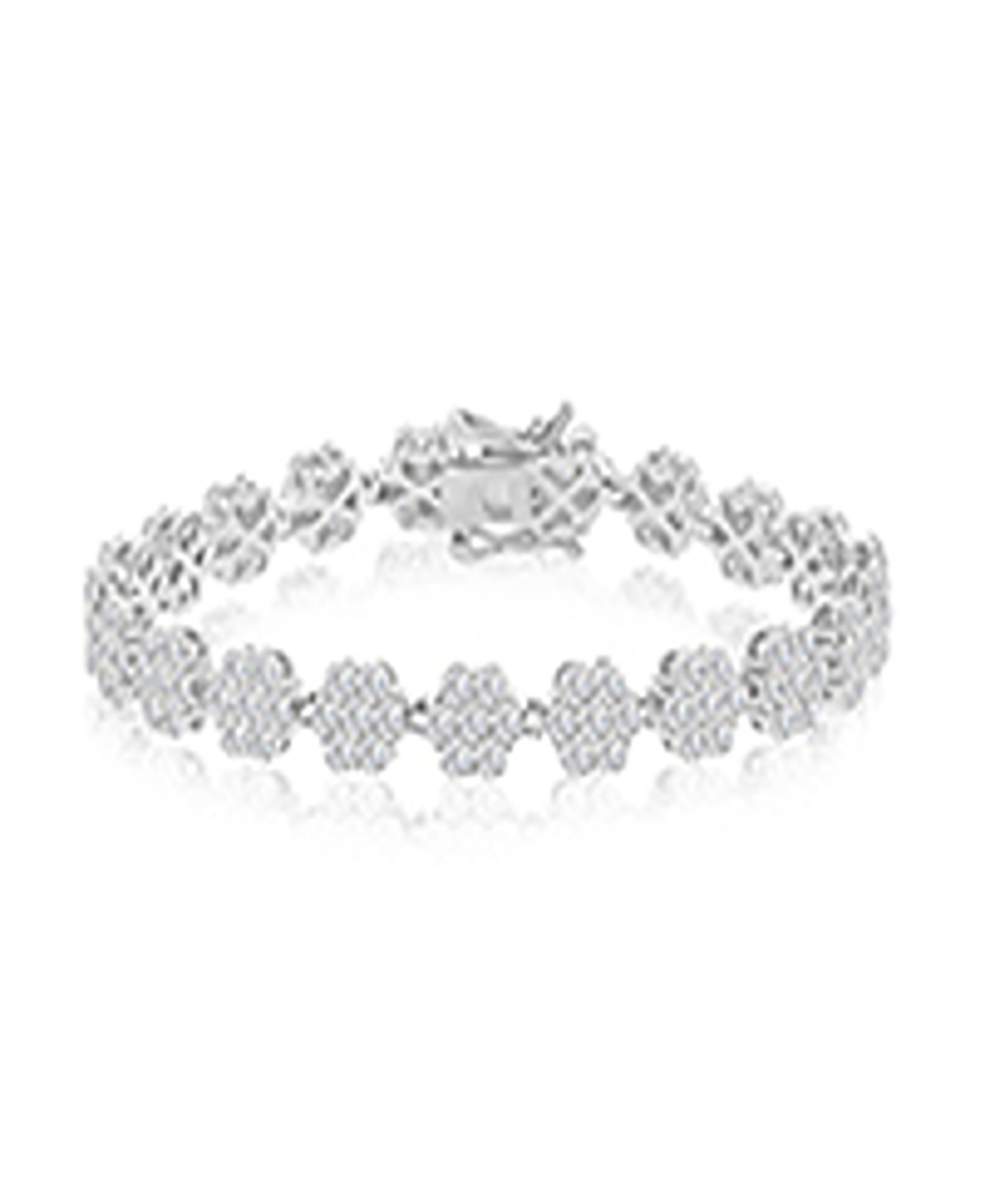 Click here for Macys Cubic Zirconia Flower Tennis Bracelet in Rho... prices