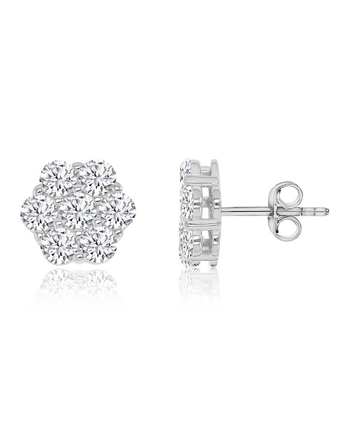 Click here for Macys Cubic Zirconia Flower Stud Earrings in Rhodi... prices
