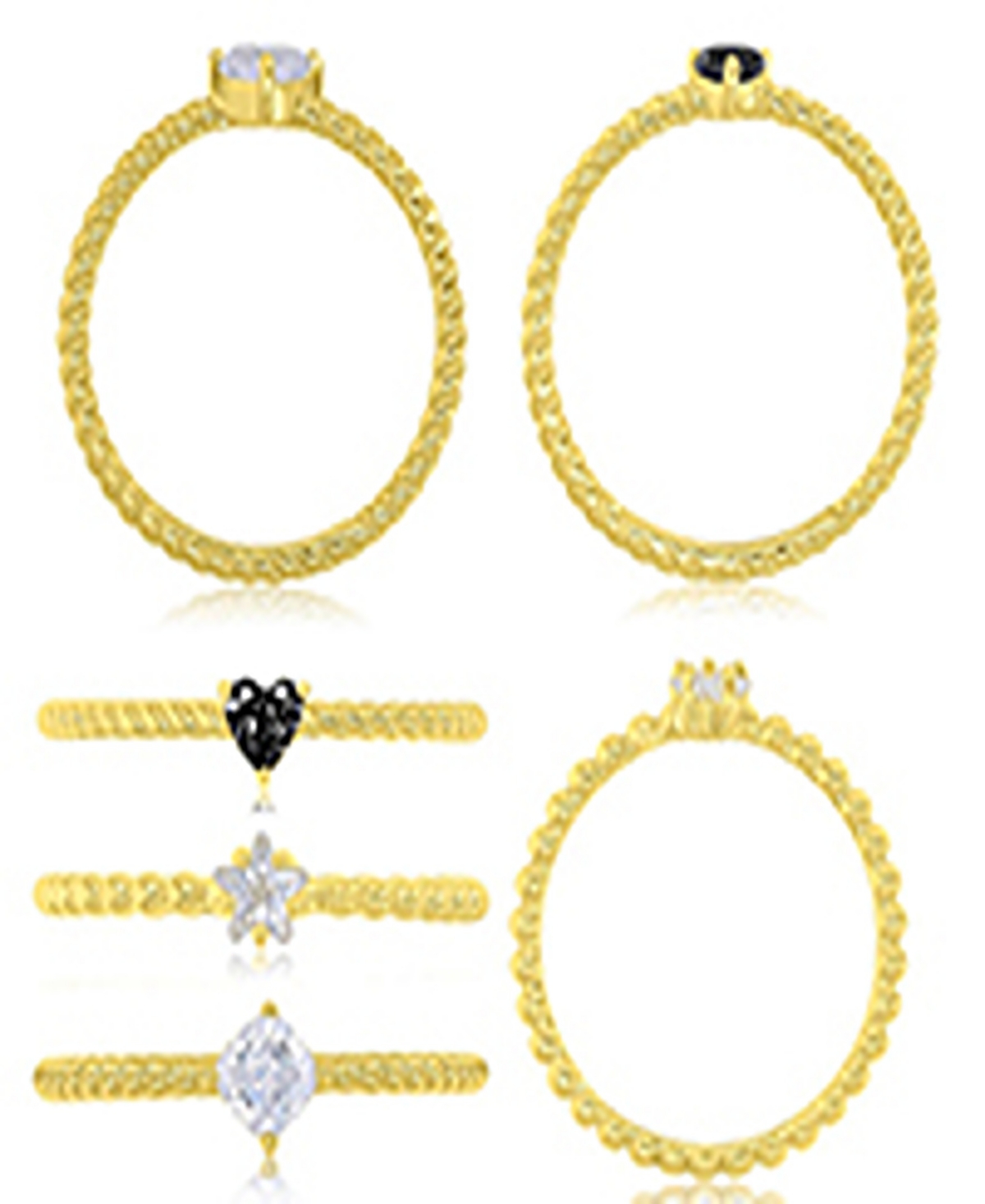 Click here for Macys Black Cubic Zirconia Heart  Flower & Cushion... prices