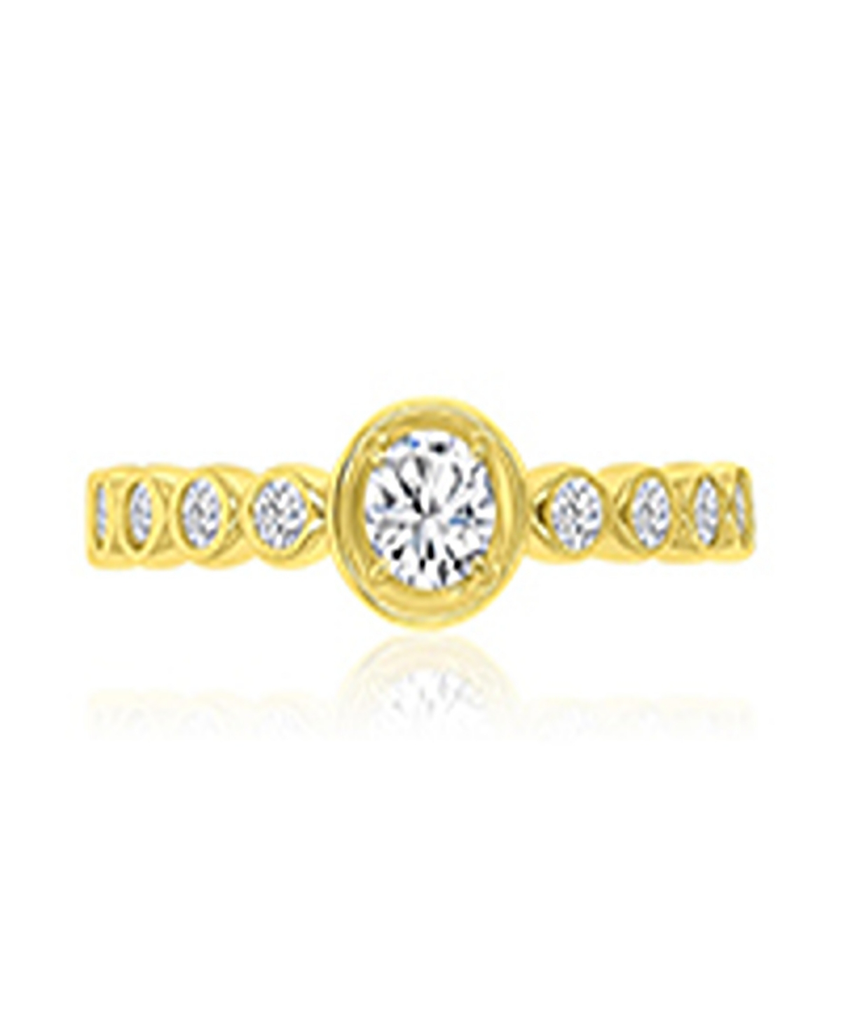 Click here for Macys Cubic Zirconia Beaded Ring in 14k Yellow Gol... prices