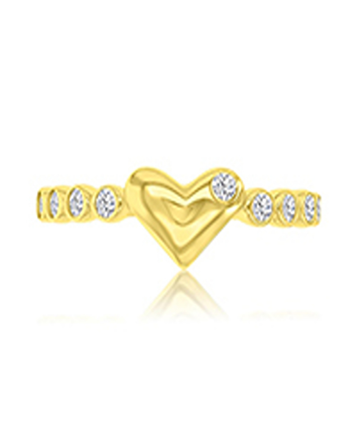 Click here for Macys Cubic Zirconia Heart Ring in 14k Yellow Gold... prices