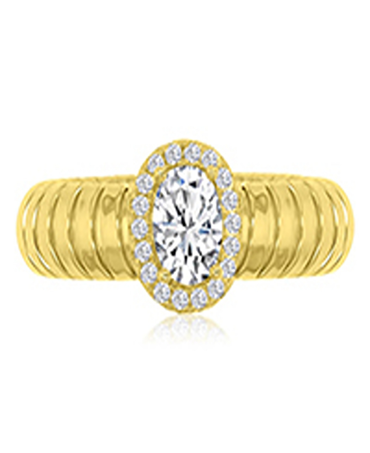 Click here for Macys Cubic Zirconia Textured Band Ring in 14k Yel... prices