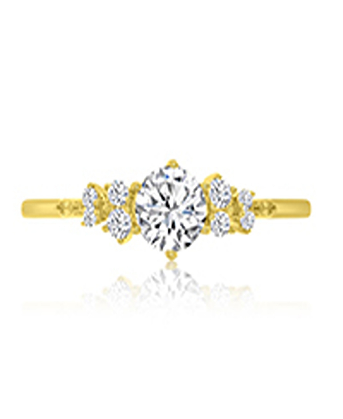 Click here for Macys White Cubic Zirconia Ring in 14k Yellow Gold... prices