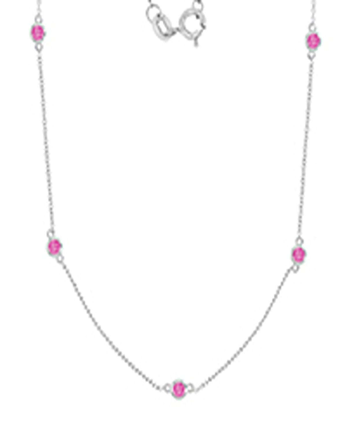 Click here for Macys Pink Sapphire Station Necklace in Rhodium Ov... prices