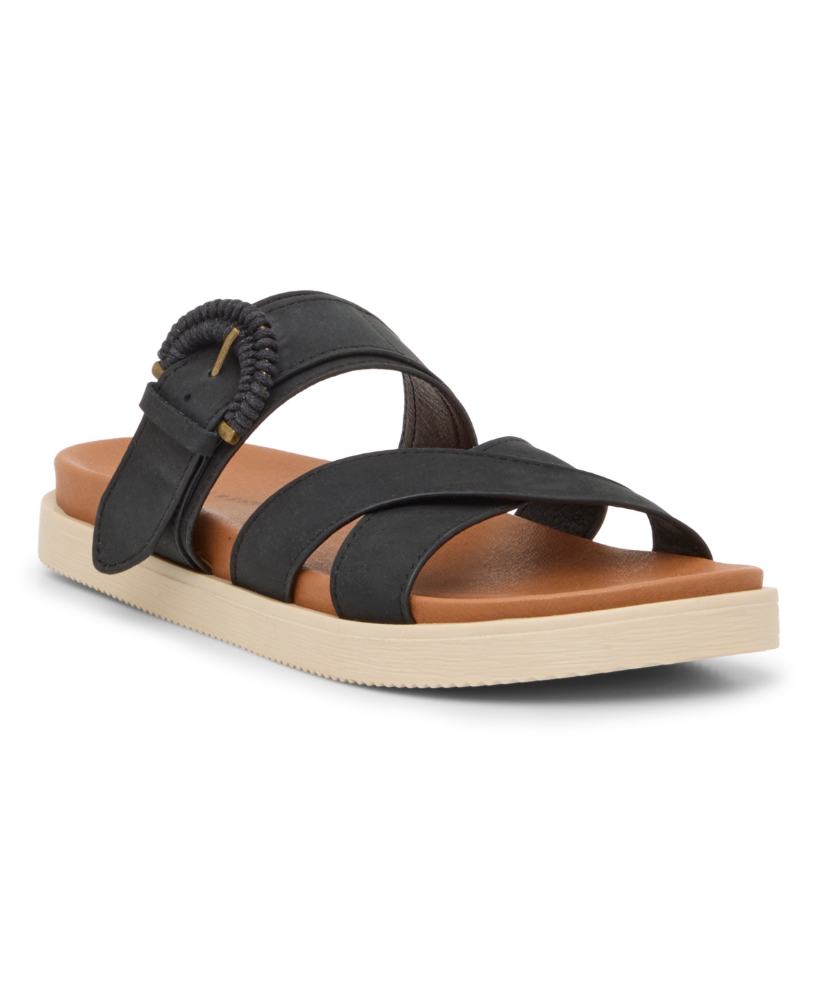 Click here for Lucky Brand Womens Morissa Buckle Footbed Flat San... prices