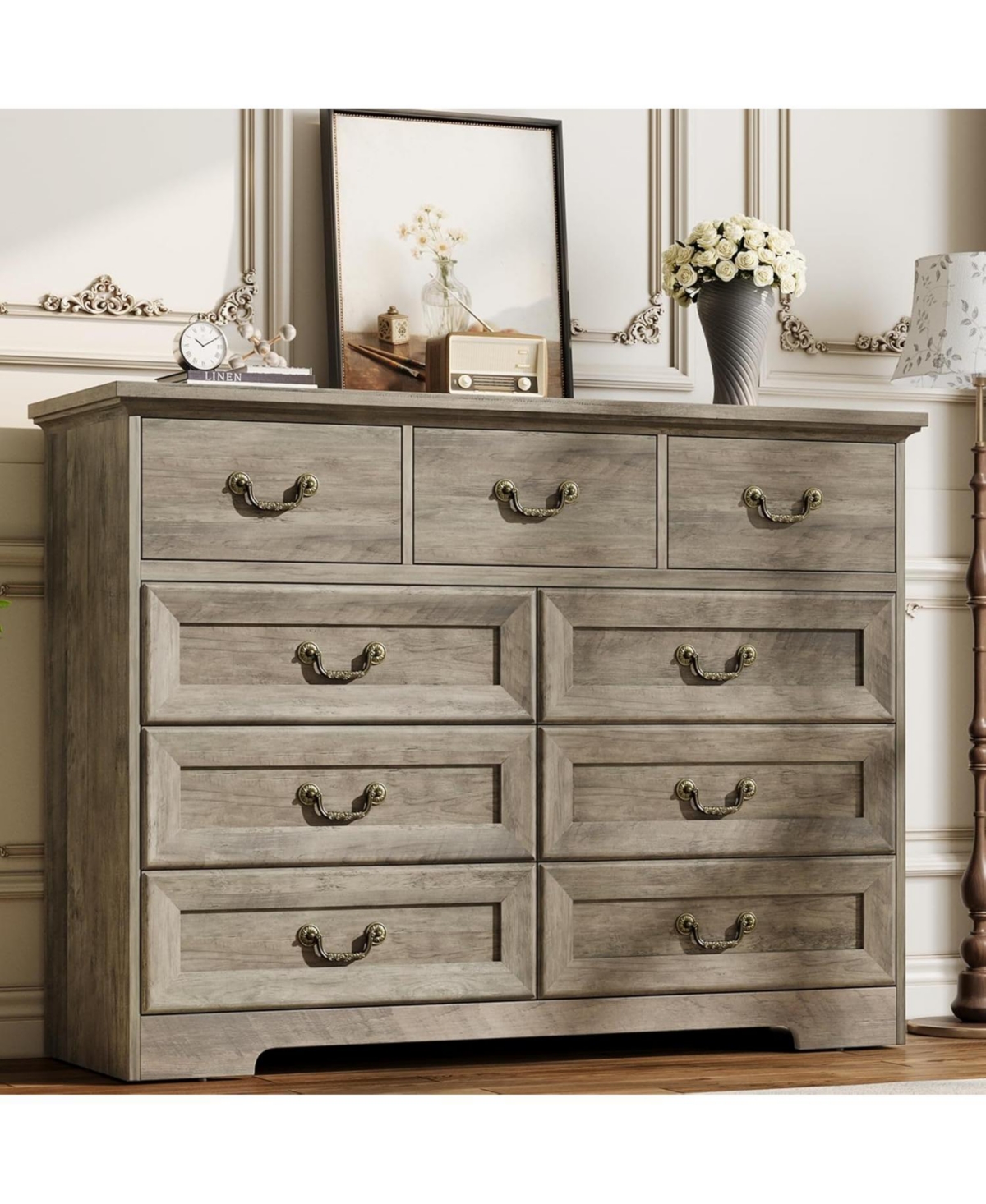 Click here for gaomon Retro 9-Drawer Dresser  Wide Wooden Storage... prices