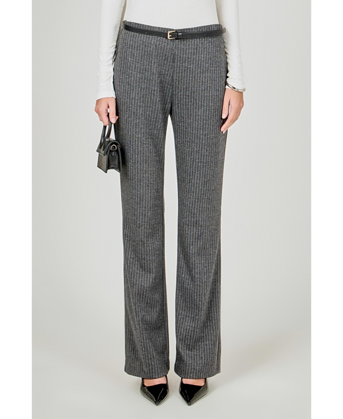 Click here for endless rose Womens Stretch Knit Flare Pants - Gre... prices