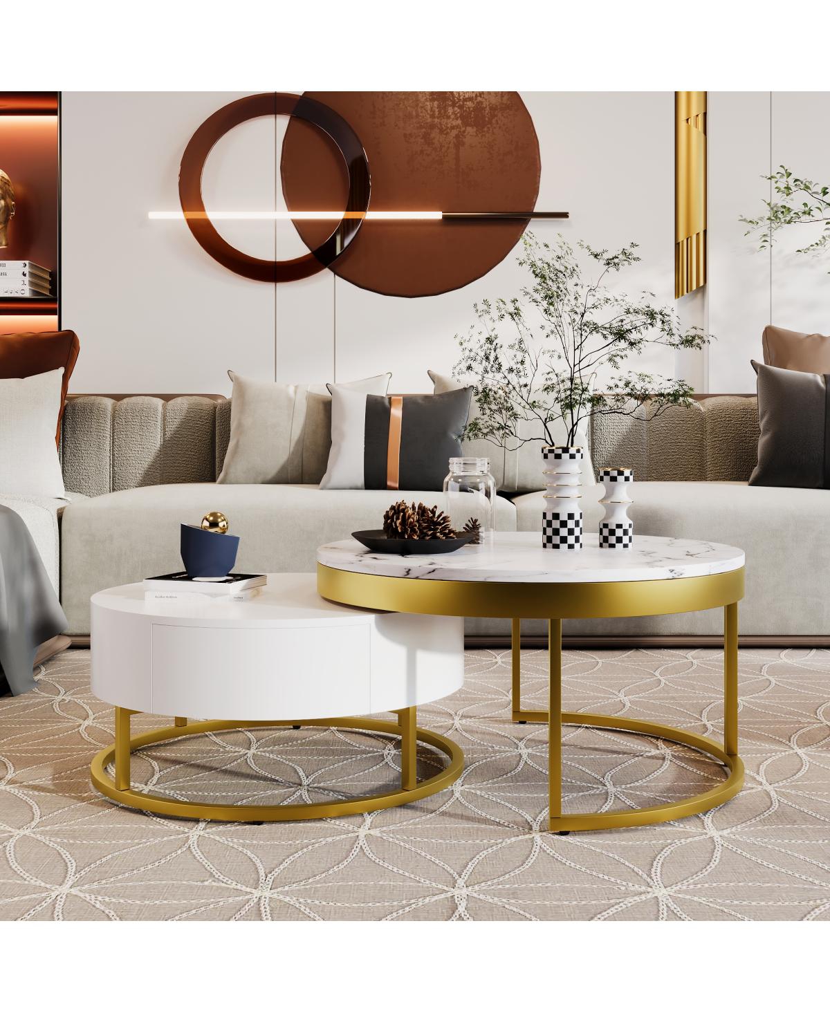 Click here for Streamdale Modern Round Nesting Coffee Table with... prices