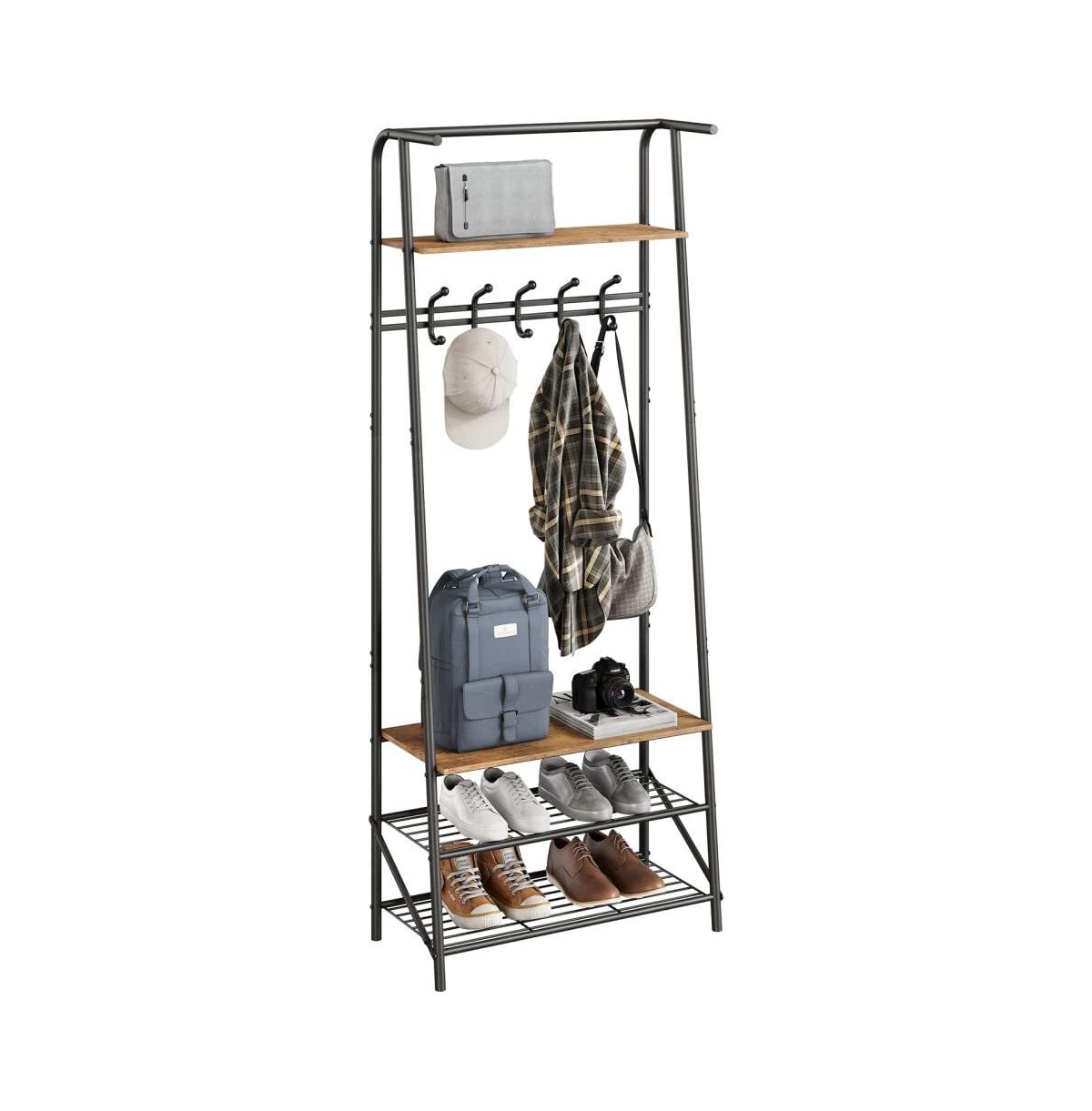Click here for gaomon 60cm Entryway Hall Tree - 5 Hooks 4-Tier Sh... prices