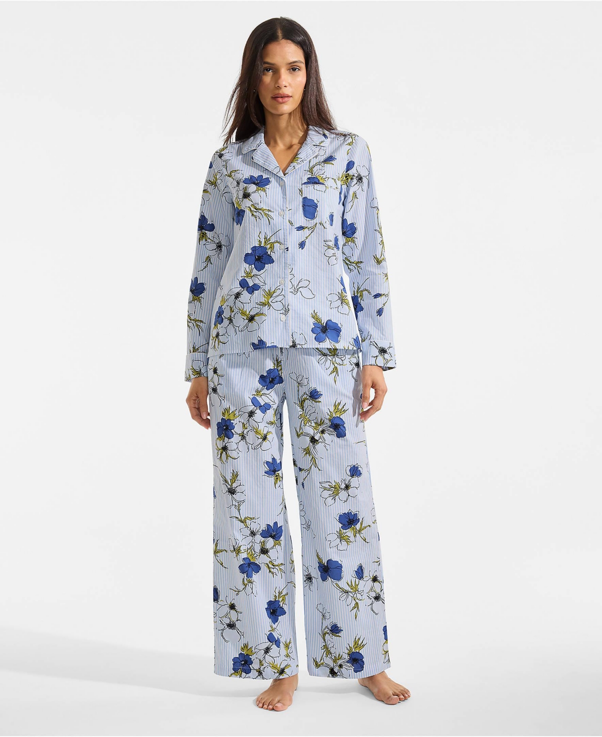 Click here for Lands End Womens Cotton Poplin 2 Piece Pajama Set... prices