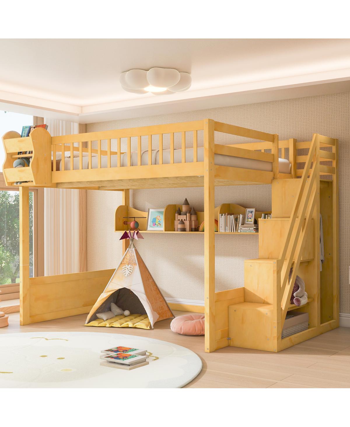 Click here for Streamdale Furniture Queen Size Wooden Loft Bed wi... prices