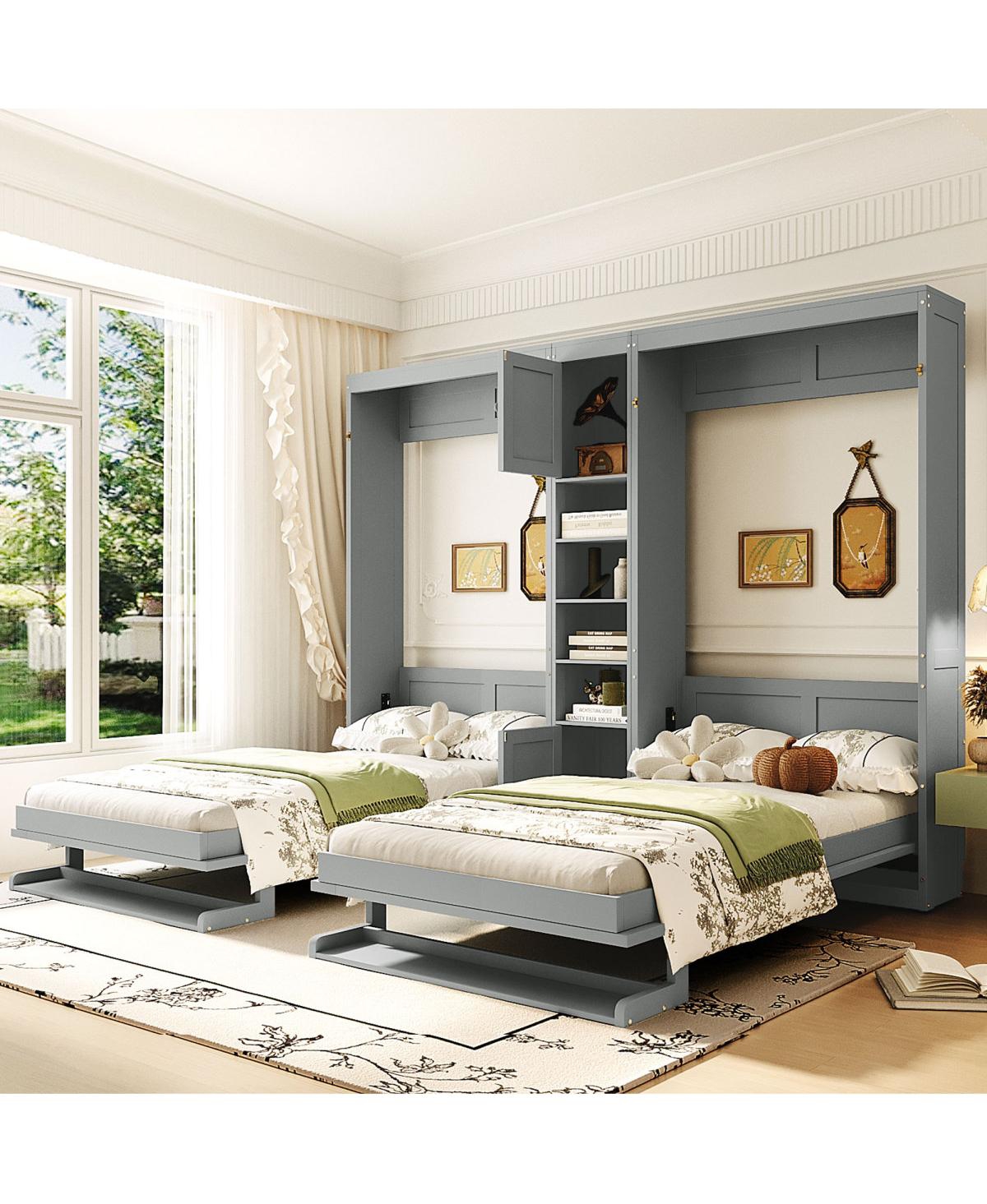 Click here for Streamdale Furniture Dual Twin Wall Murphy Beds w/... prices