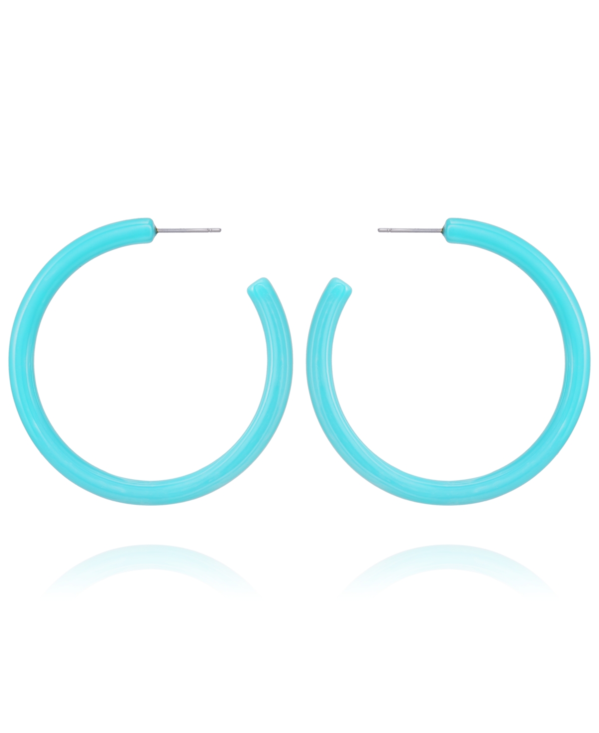 Click here for Guess Gold Tone Plated C Hoop Earrings - Blue prices