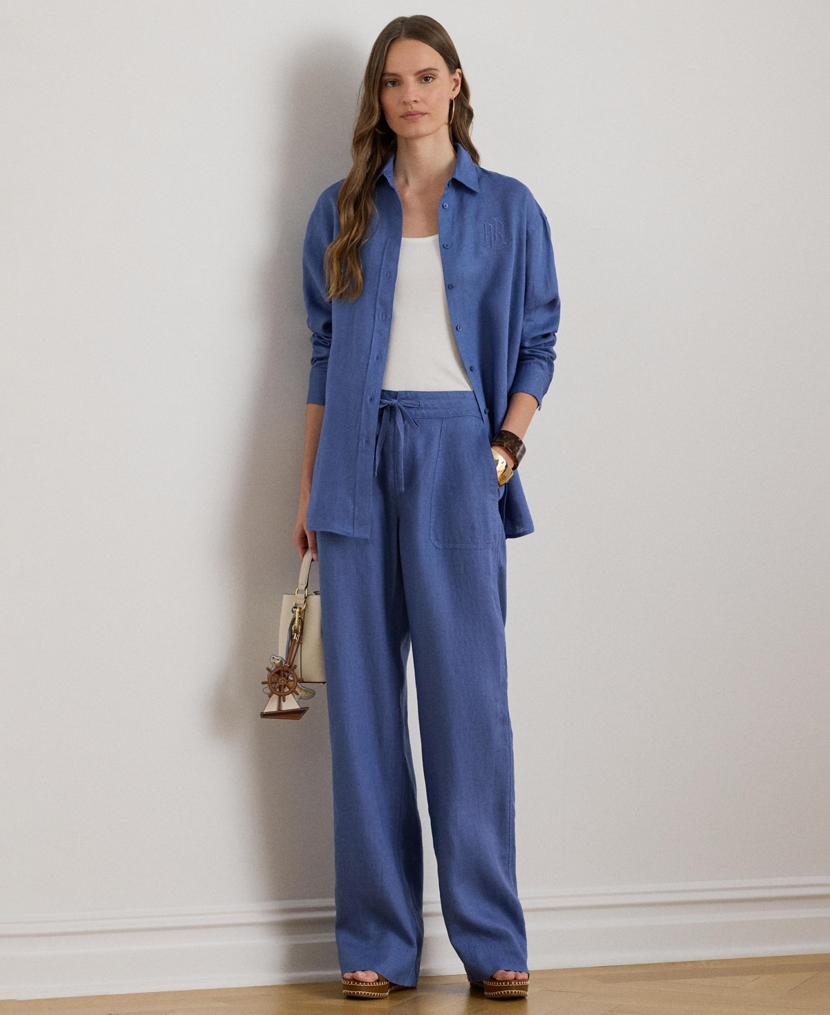 Click here for Lauren Ralph Lauren Wide-Leg 100 Linen Pants - Car... prices