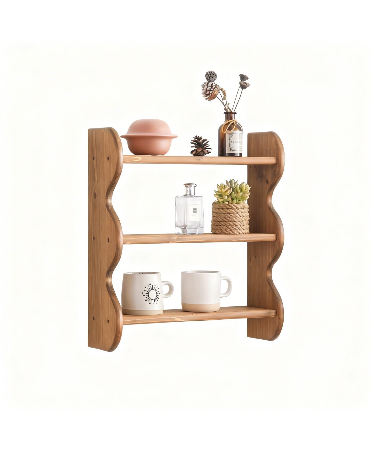 Click here for Yigii Solid Wood 3-Tier Wall Shelf: Durable  Vinta... prices