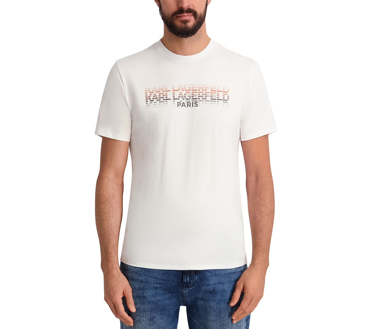 Click here for Karl Lagerfeld Paris Mens Logo Detail T-Shirt - Wh... prices