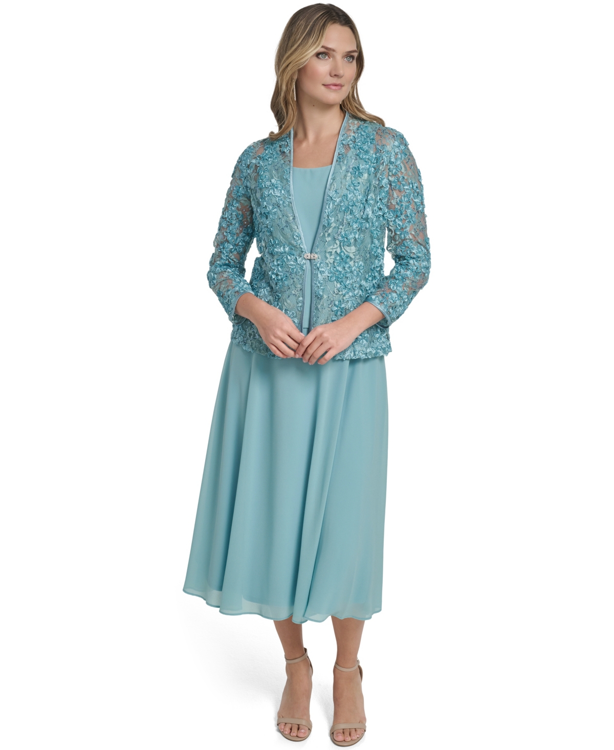 Click here for Jessica Howard Petite Soutache Jacket and Fit & Fl... prices