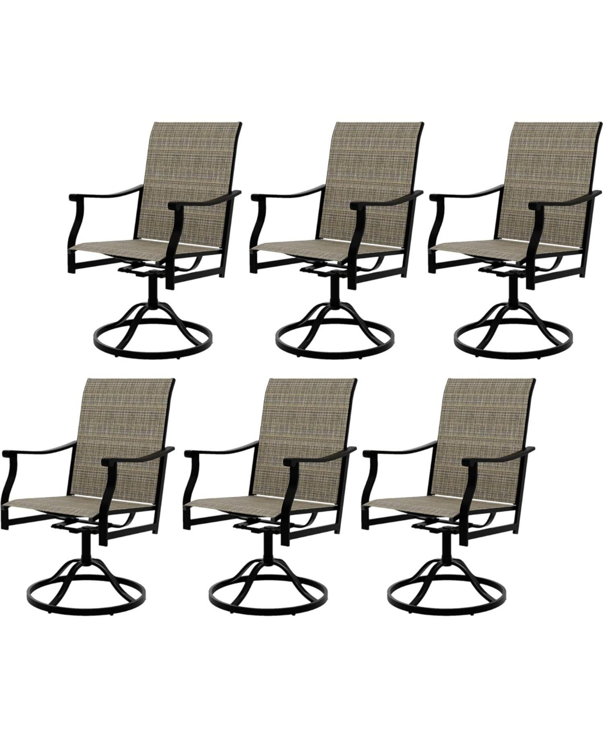 Click here for gaomon 6PCS Outdoor Swivel Dining Chairs With Text... prices
