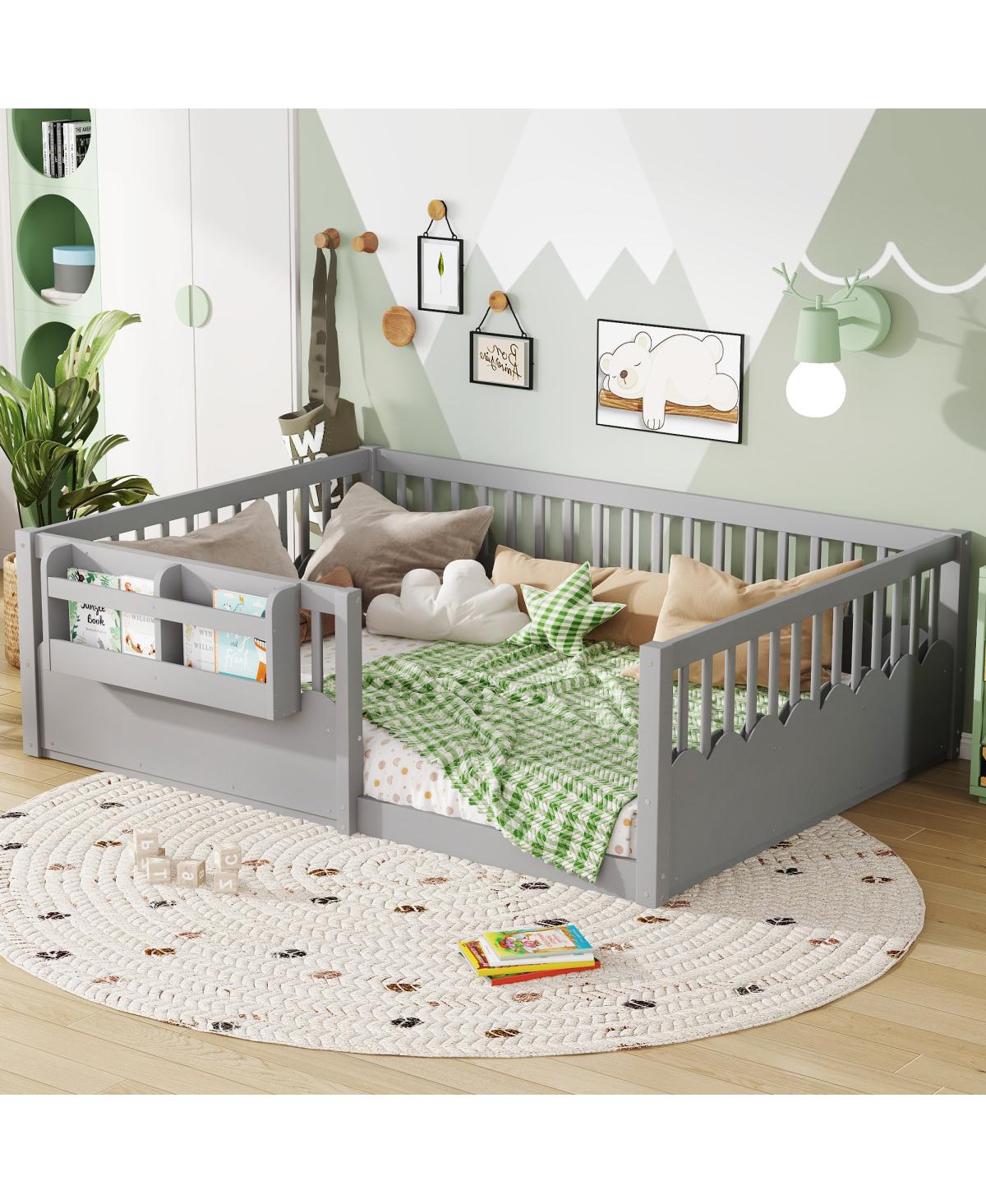 Click here for Streamdale Full Floor Bed with Fence and Bookshelf... prices