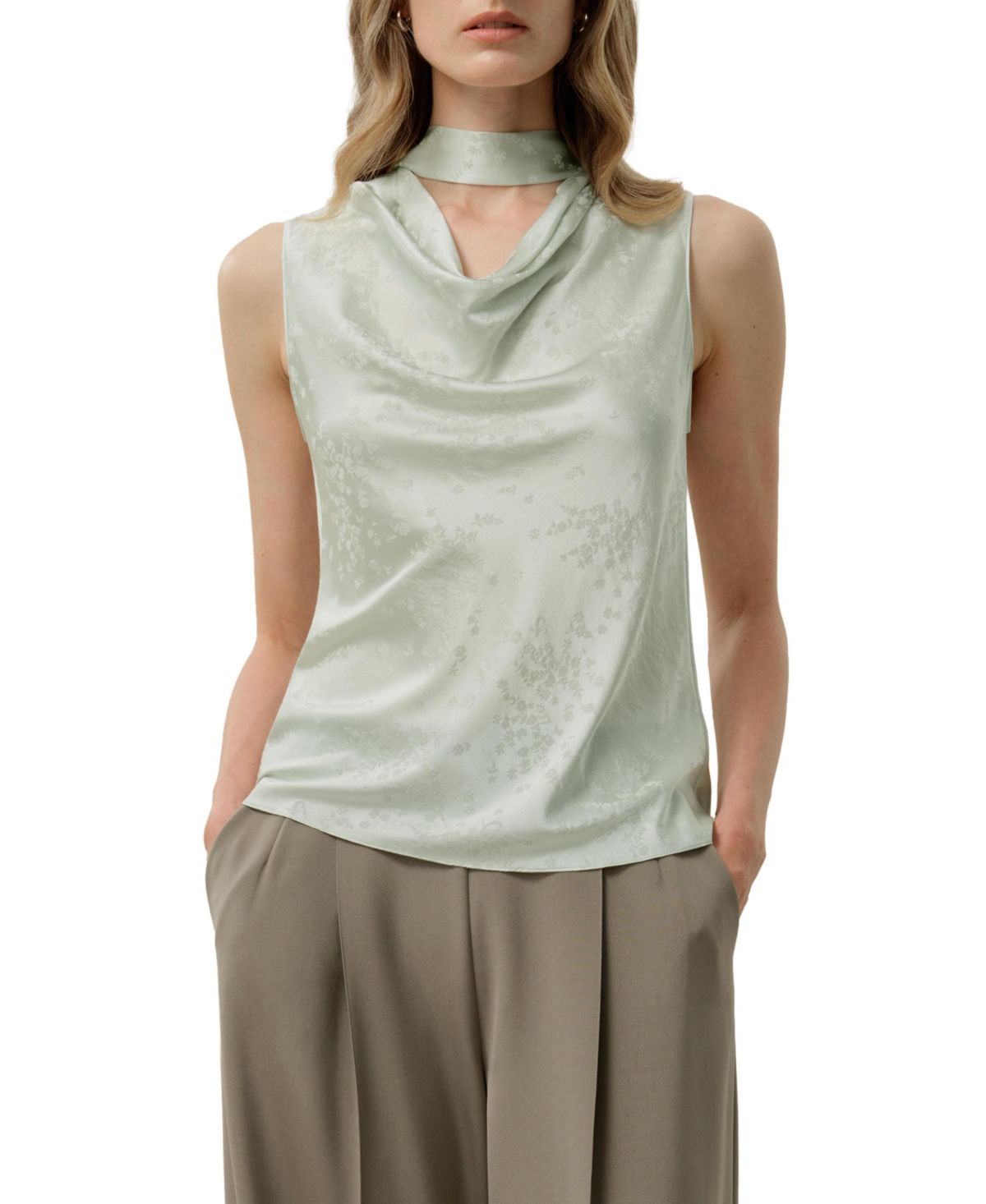 Click here for Lilysilk Womens Ying Jacquard Silk Tank - Jade gre... prices