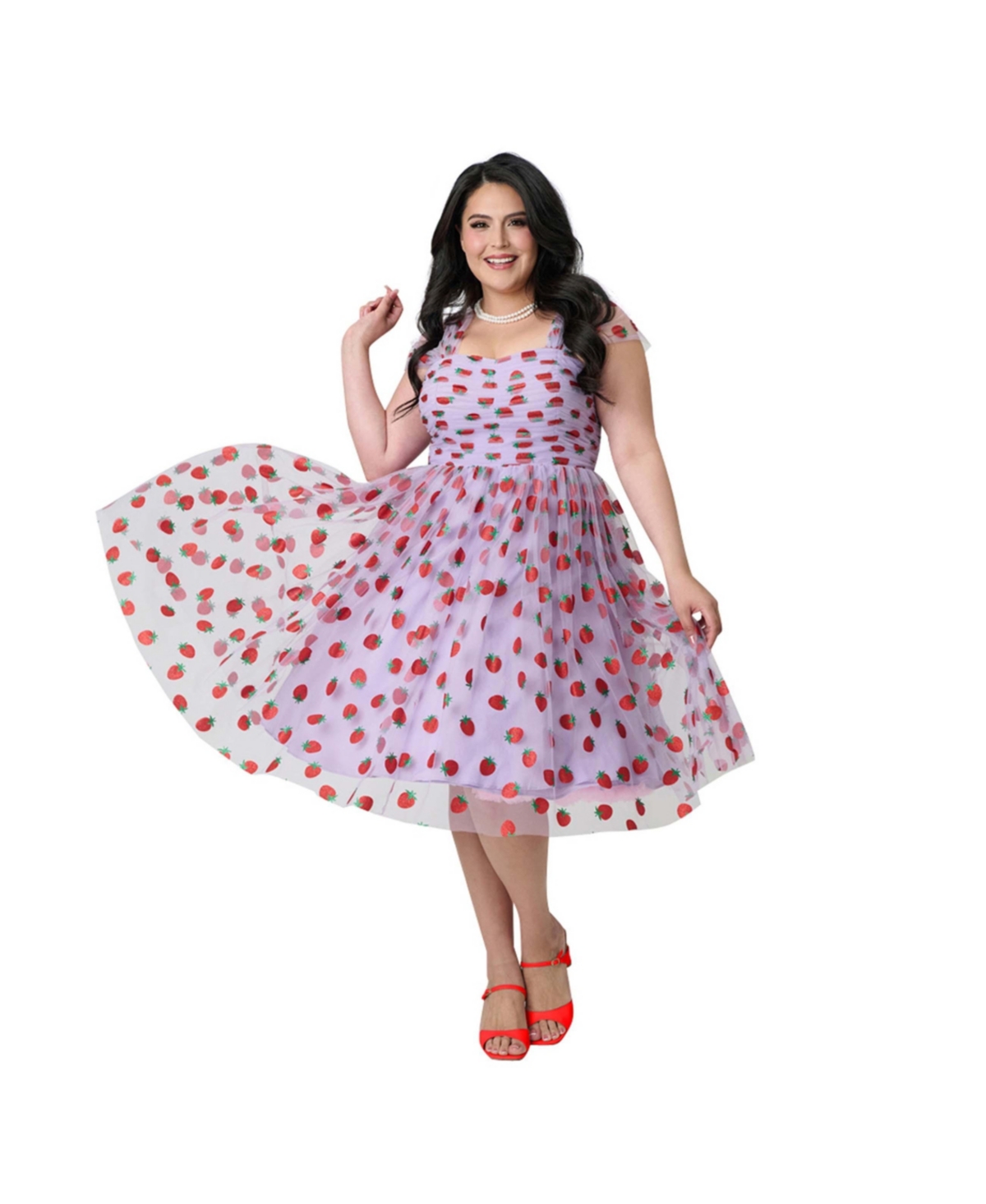 Click here for Unique Vintage Plus Size Garden State Swing Dress... prices