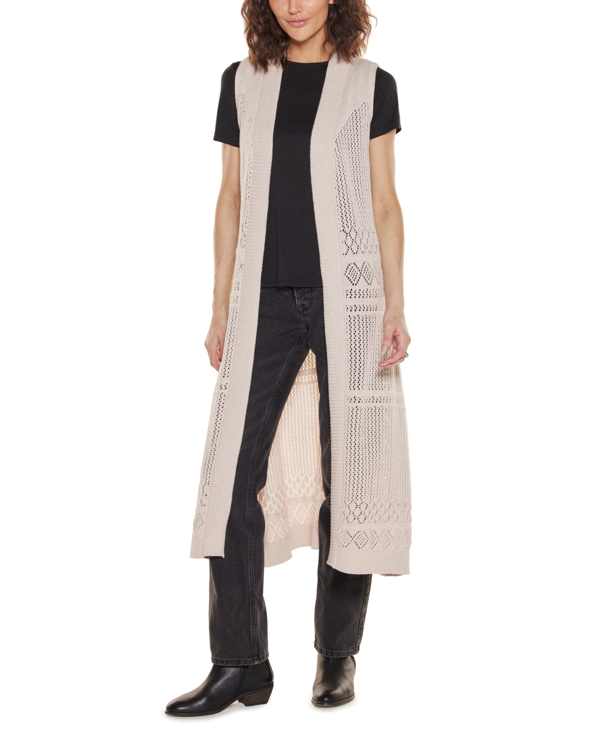 Click here for Belldini Womens Pointelle Sleeveless Duster Cardig... prices