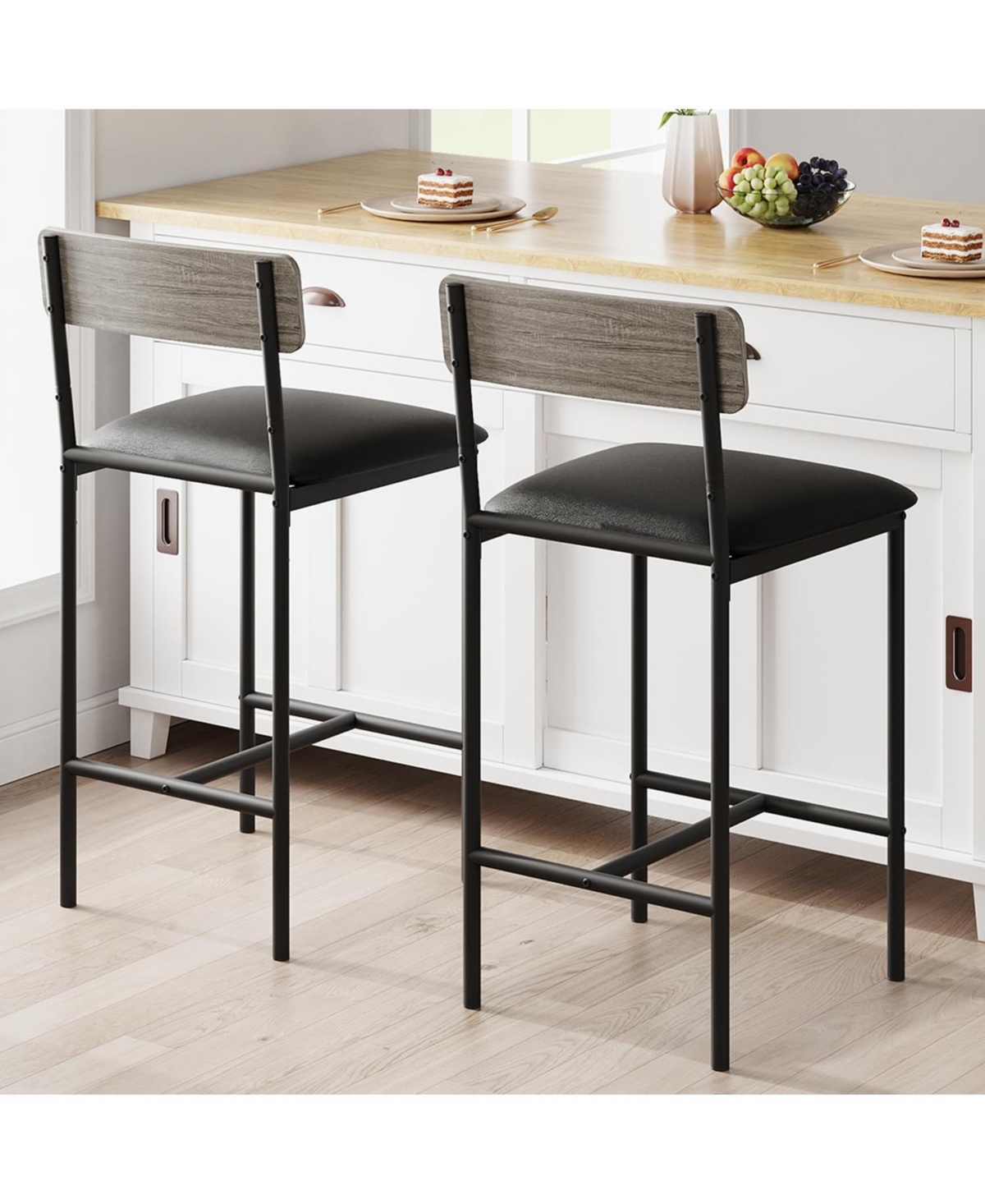 Click here for gaomon Bar Stools Set of 2  Pu Upholstered Counter... prices