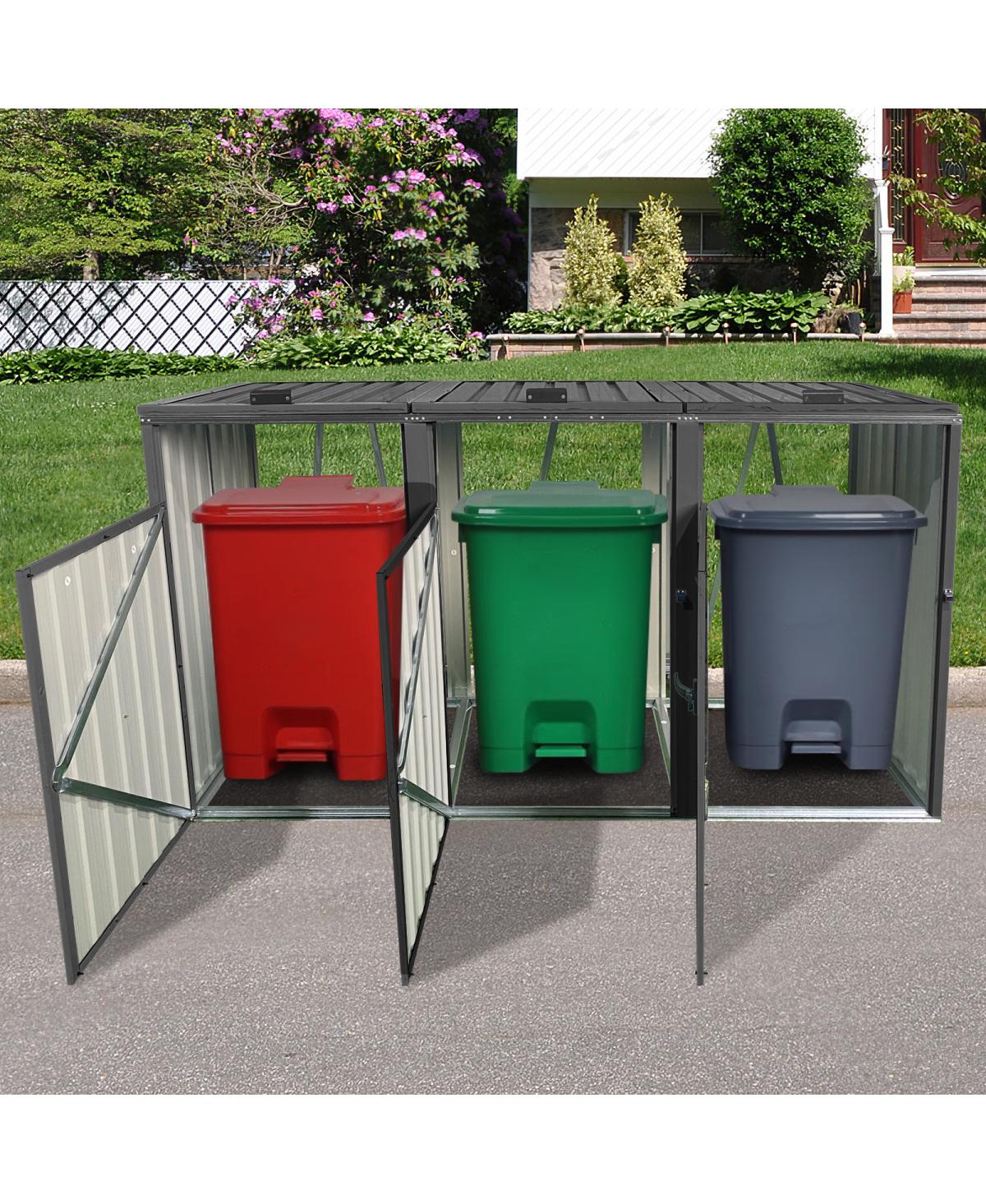 Click here for Streamdale Furniture Metal Outdoor Garbage Bin She... prices