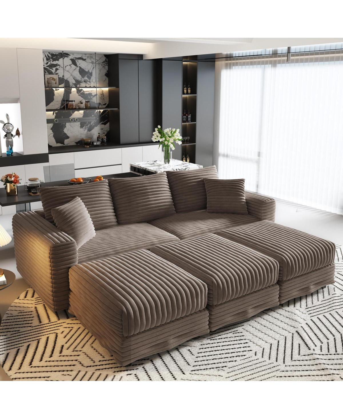 Click here for Streamdale Furniture Plush Corduroy 3-Seat Sofa wi... prices