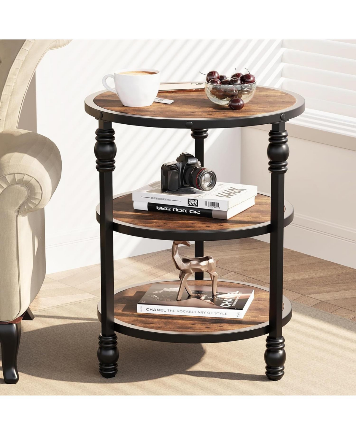 Click here for gaomon End Table 3-Tier Round Side Table Living Ro... prices