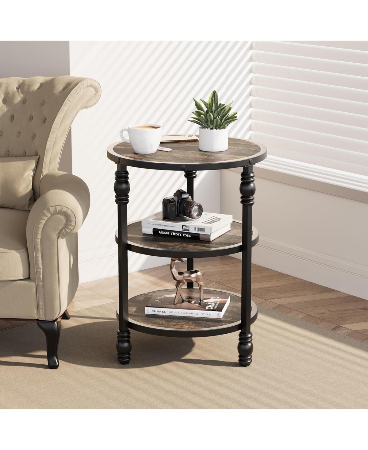 Click here for gaomon End Table 3-Tier Round Side Table Living Ro... prices