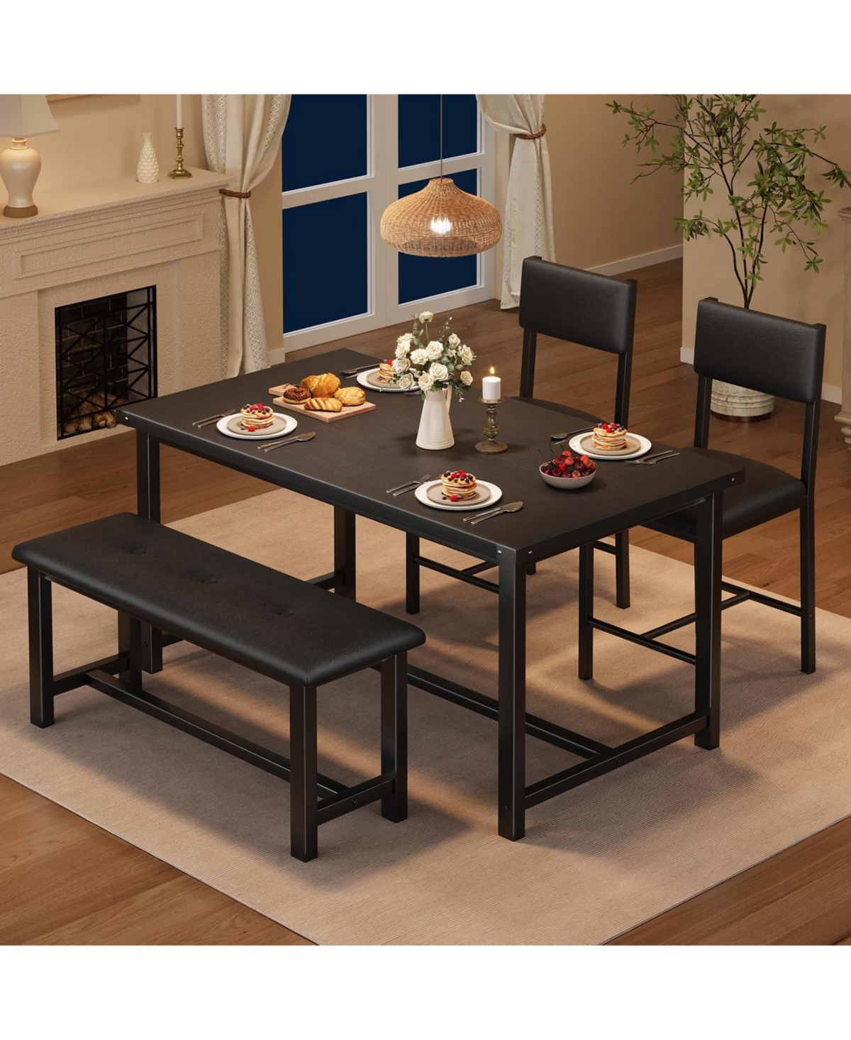 Click here for gaomon Dining Table Set for 4 Kitchen Table with 2... prices