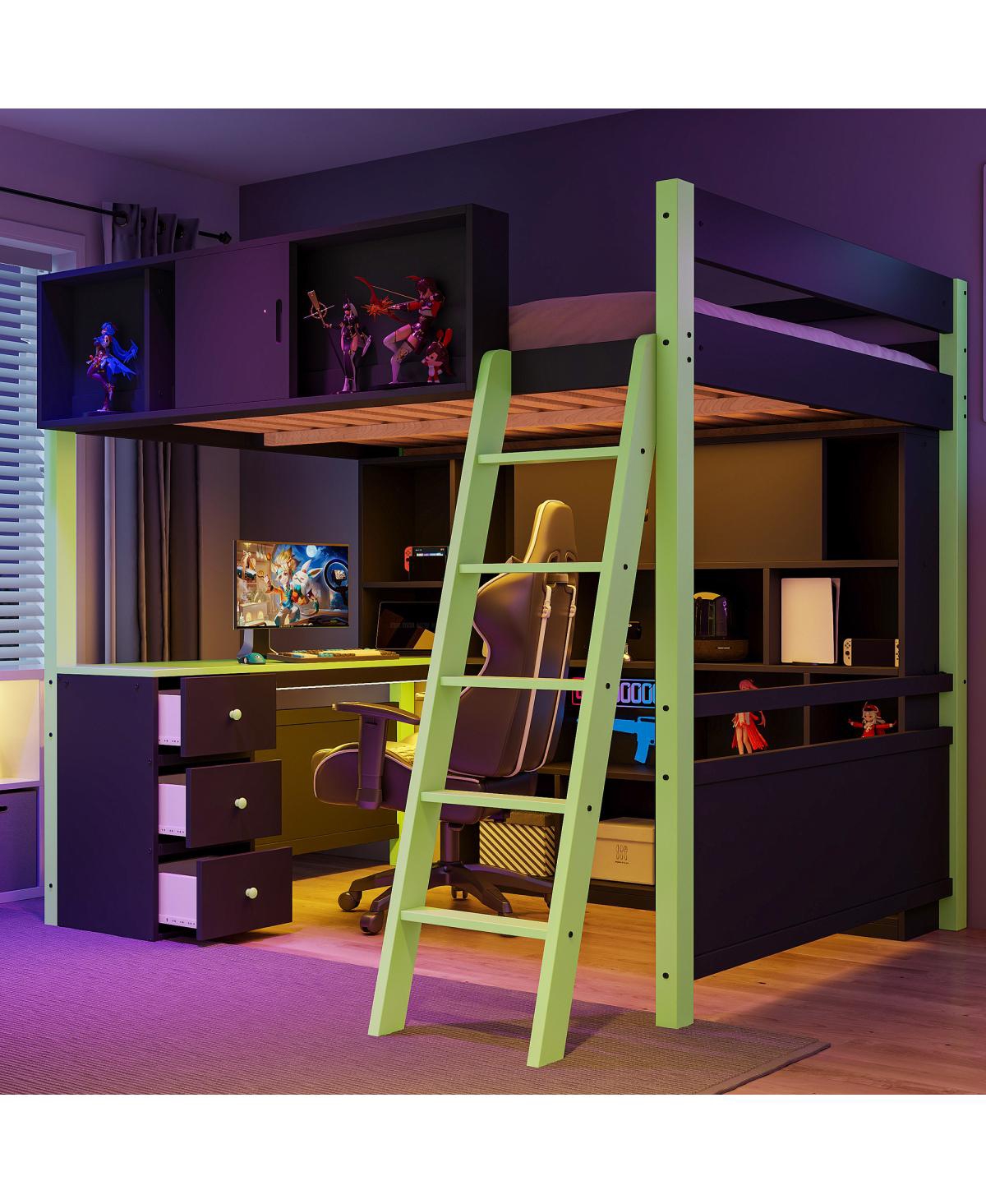 Click here for Streamdale Furniture Full Size Wood Loft Bed with... prices