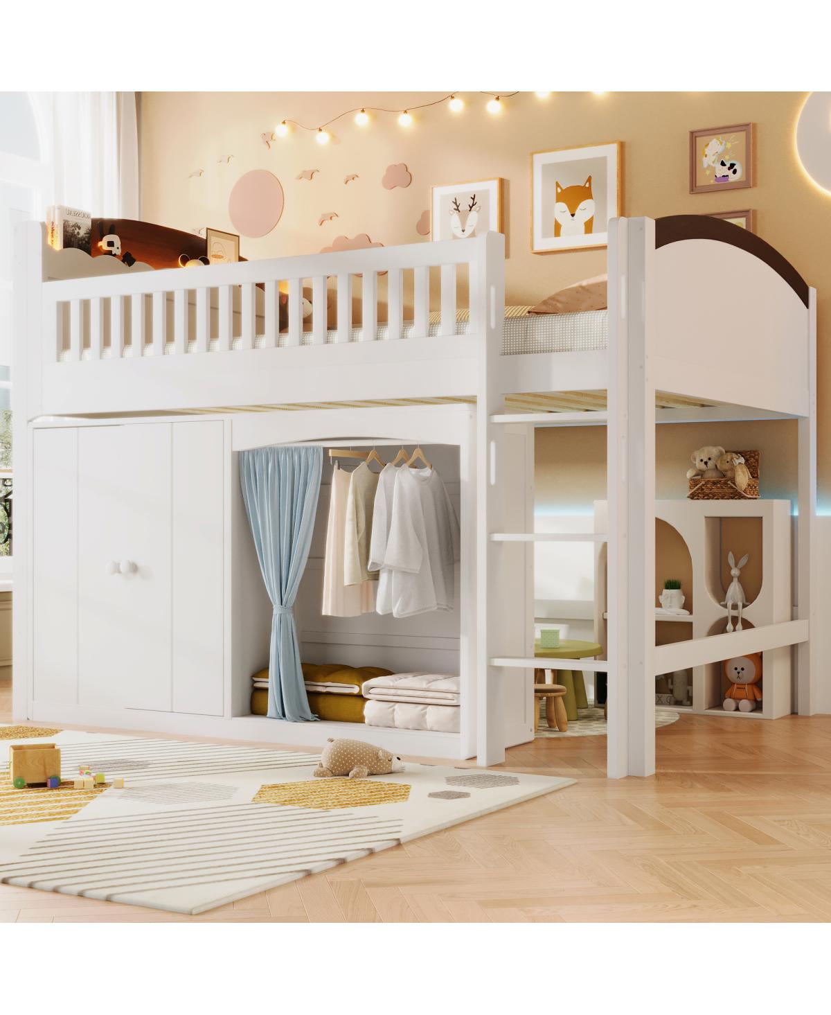 Click here for Streamdale Furniture Loft Bed with Storage Cabinet... prices