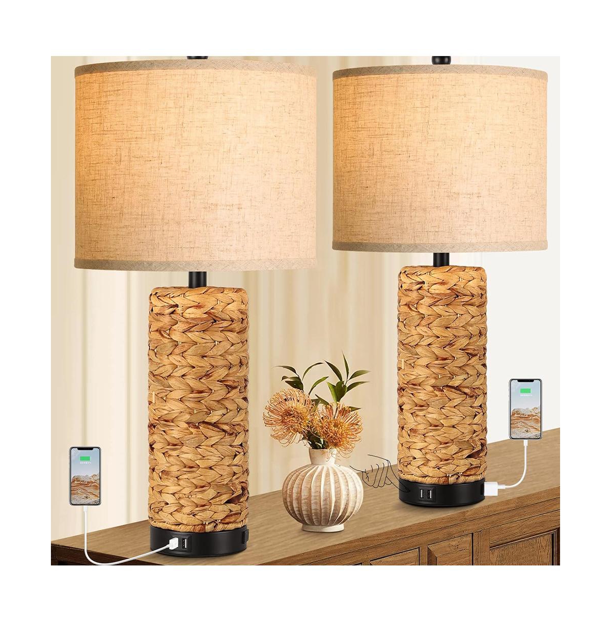 Click here for Sofucor 25.5-Inch Tall Farmhouse Rustic Table Lamp... prices