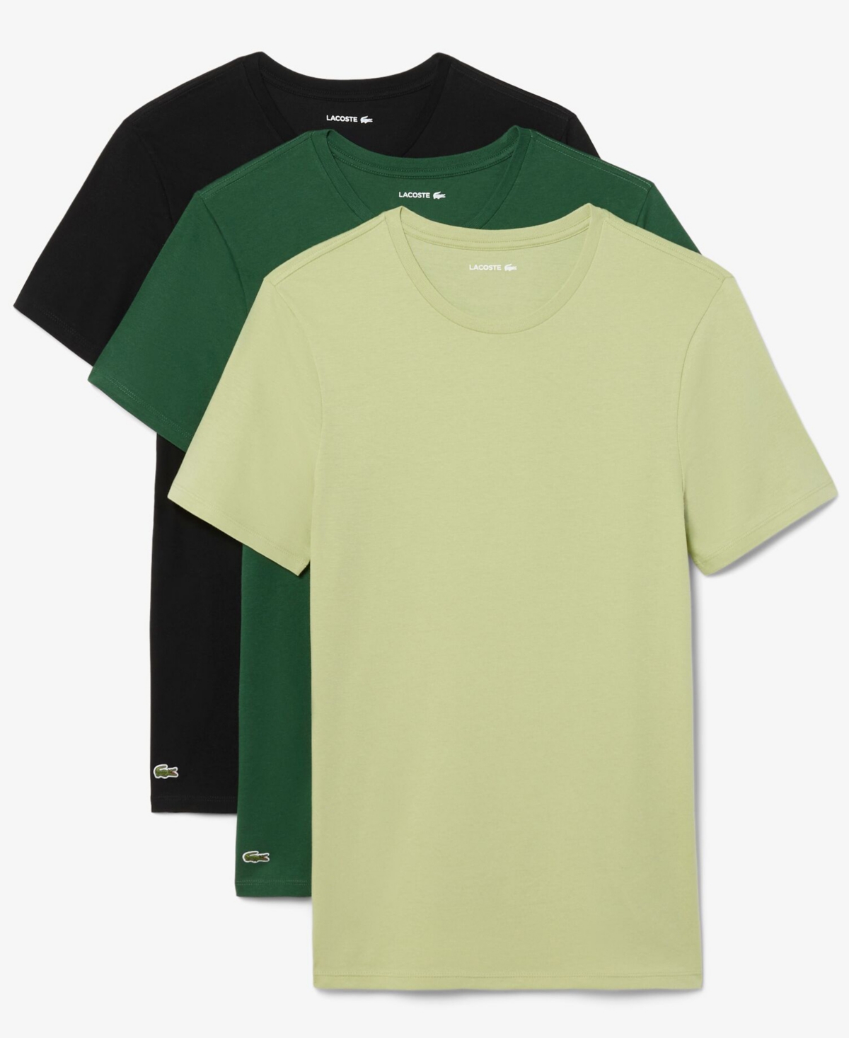 Click here for Lacoste Mens 3-Pack Slim Fit Crewneck T-Shirts - B... prices