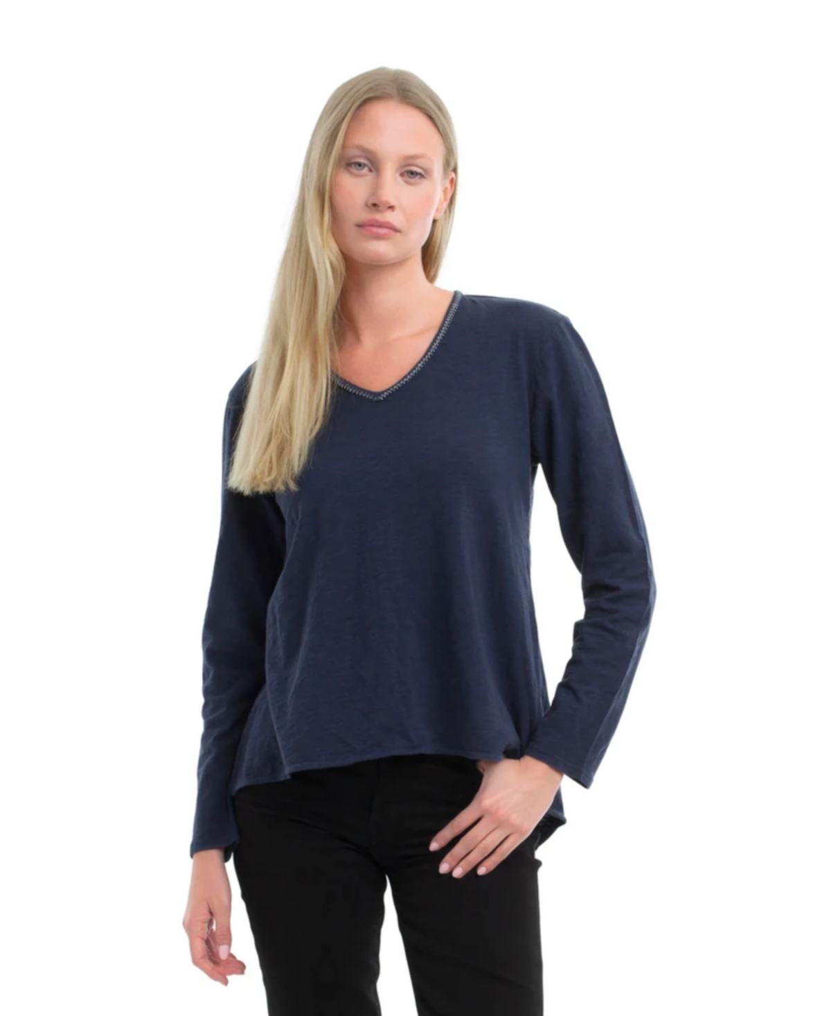 Click here for Wilt Clothing Womens Metallic Thread V-Neck Tee -... prices