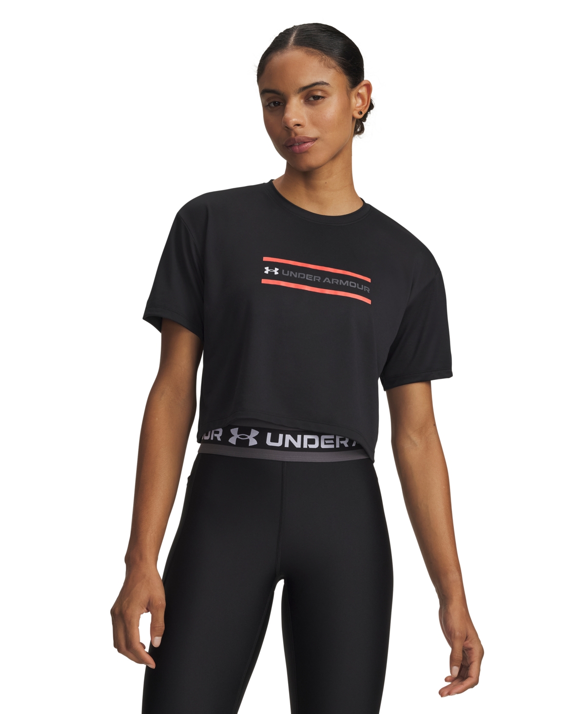 Click here for Under Armour Womens Crew Neck Crop Top - Black prices