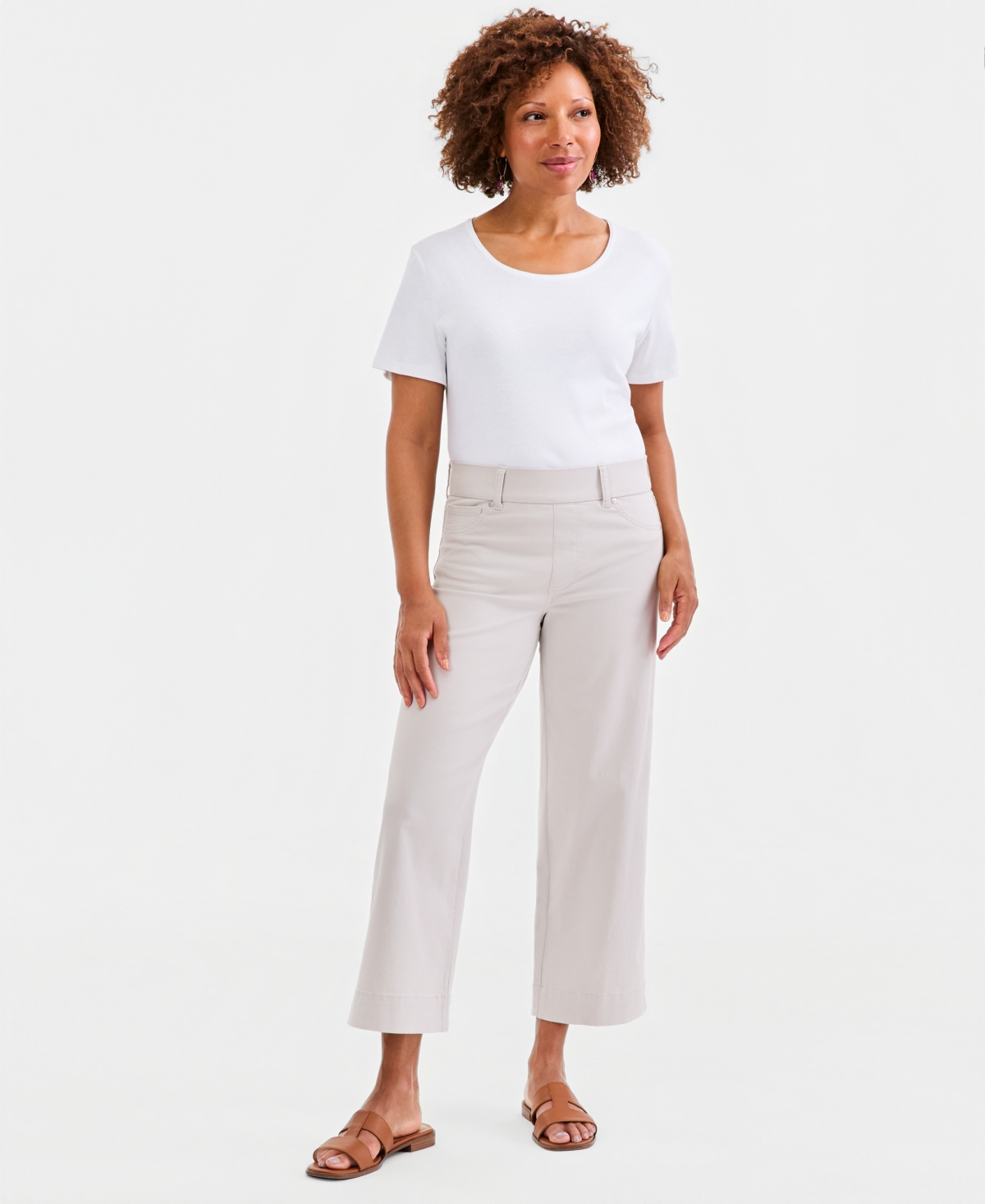 Click here for Style & Co Petite High Rise Cropped Wide Leg Jeans... prices