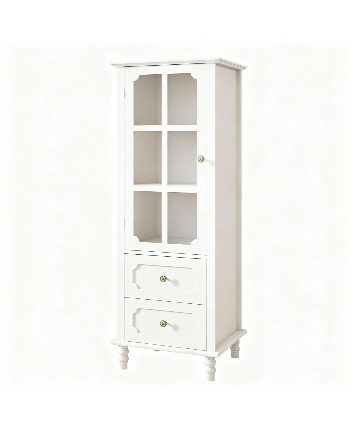 Click here for Yigii Tall Narrow Buffet Cabinet 52" White Ki... prices