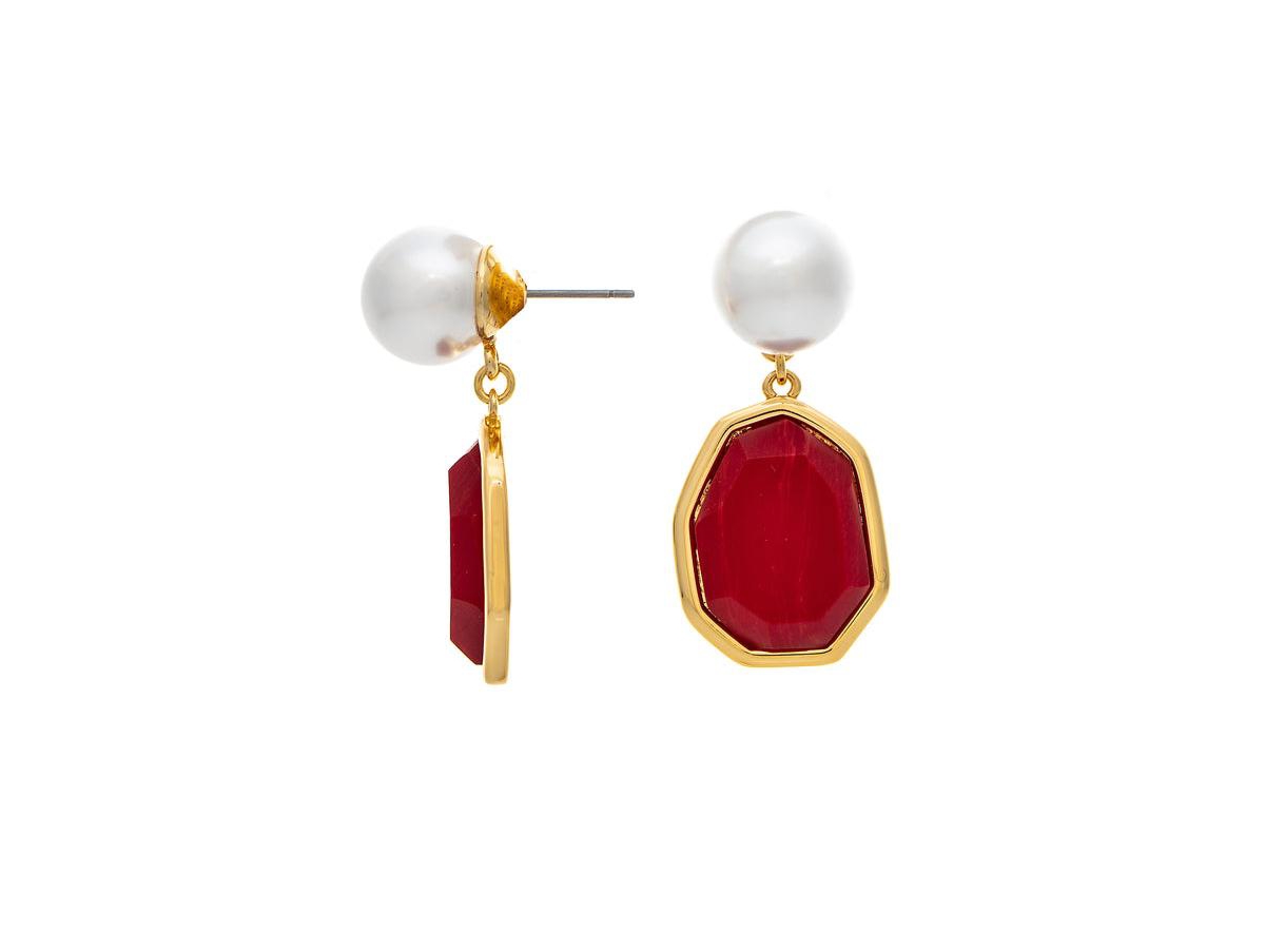 Click here for Rivka Friedman Faux Pearl and Carnelian Geometric... prices